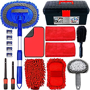 LIANXIN Car Interior Cleaning Kit - Car Cleaning Kit &amp- Car Wash Kit-Car Wash Cleaning Tools Kit with Car Wash Brush Mop and Microfiber Towels