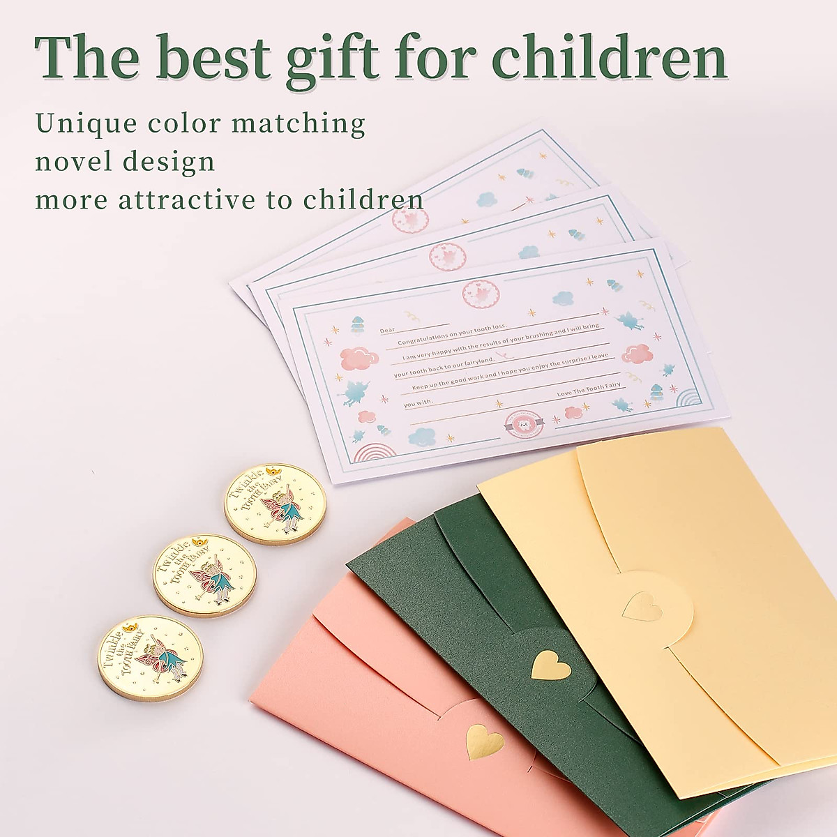 DOOBAANN Tooth Fairy Gift Coins,Reward for Lost Tooth Kids,Tooth Fairy Coins to Encourage Kids to Brush Their Teeth,3 Set (Encourage Brushing)