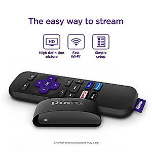 Roku Express (New, 2022) HD Streaming Device with High-Speed HDMI Cable and Simple Remote (no TV controls), Guided Setup, and Fast Wi-Fi