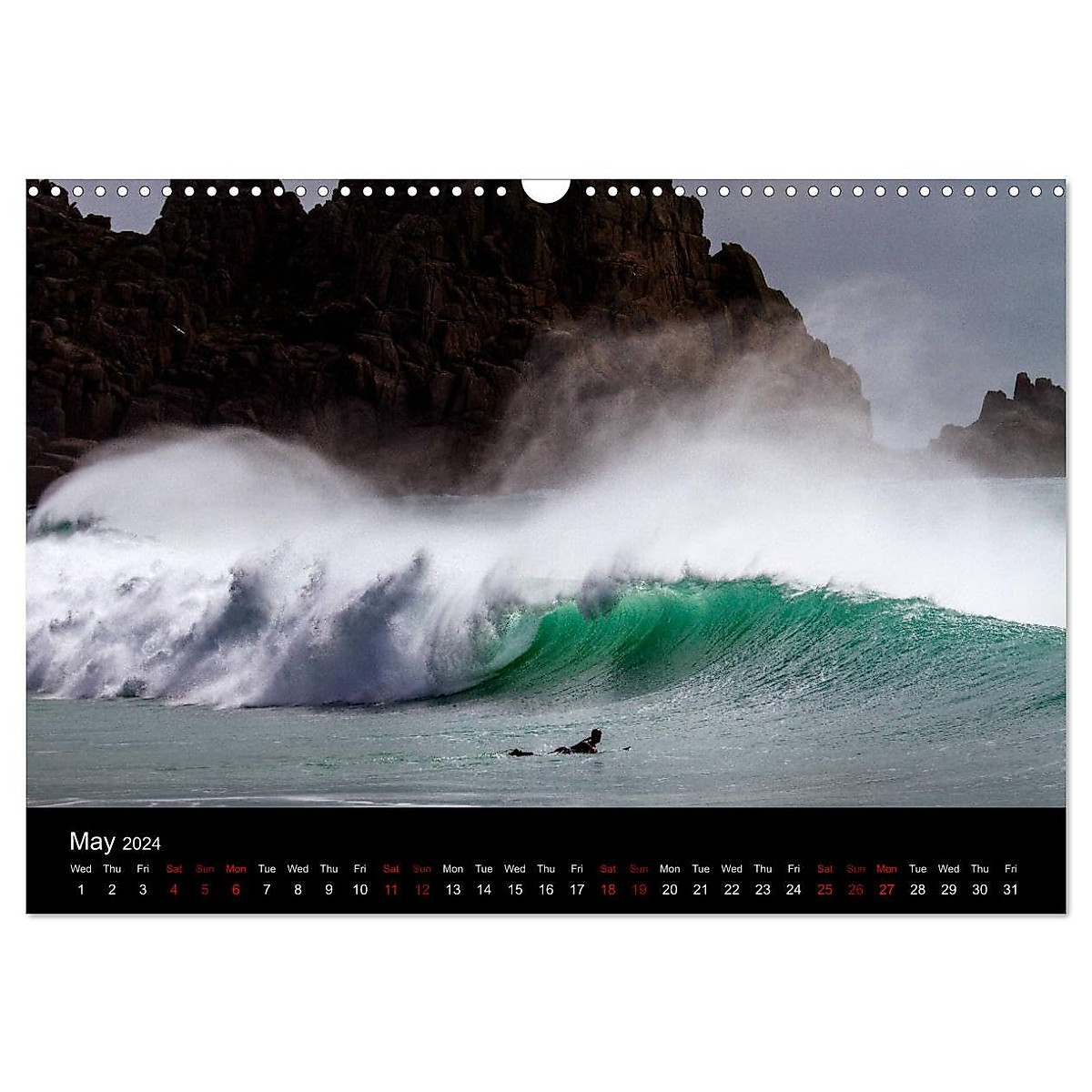 Cornish Surf and Storms (Wall Calendar 2024 DIN A3 Landscape), CALVENDO 12 Month Wall Calendar