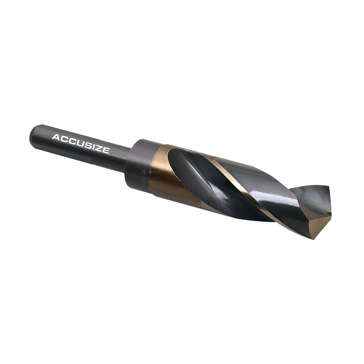 Accusize Industrial Tools 1'' ANSI M35(H.S.S. + 5% Cobalt) S and D Drill, 1/2'' Shank, 135 Degree Split Point, 0412-0001