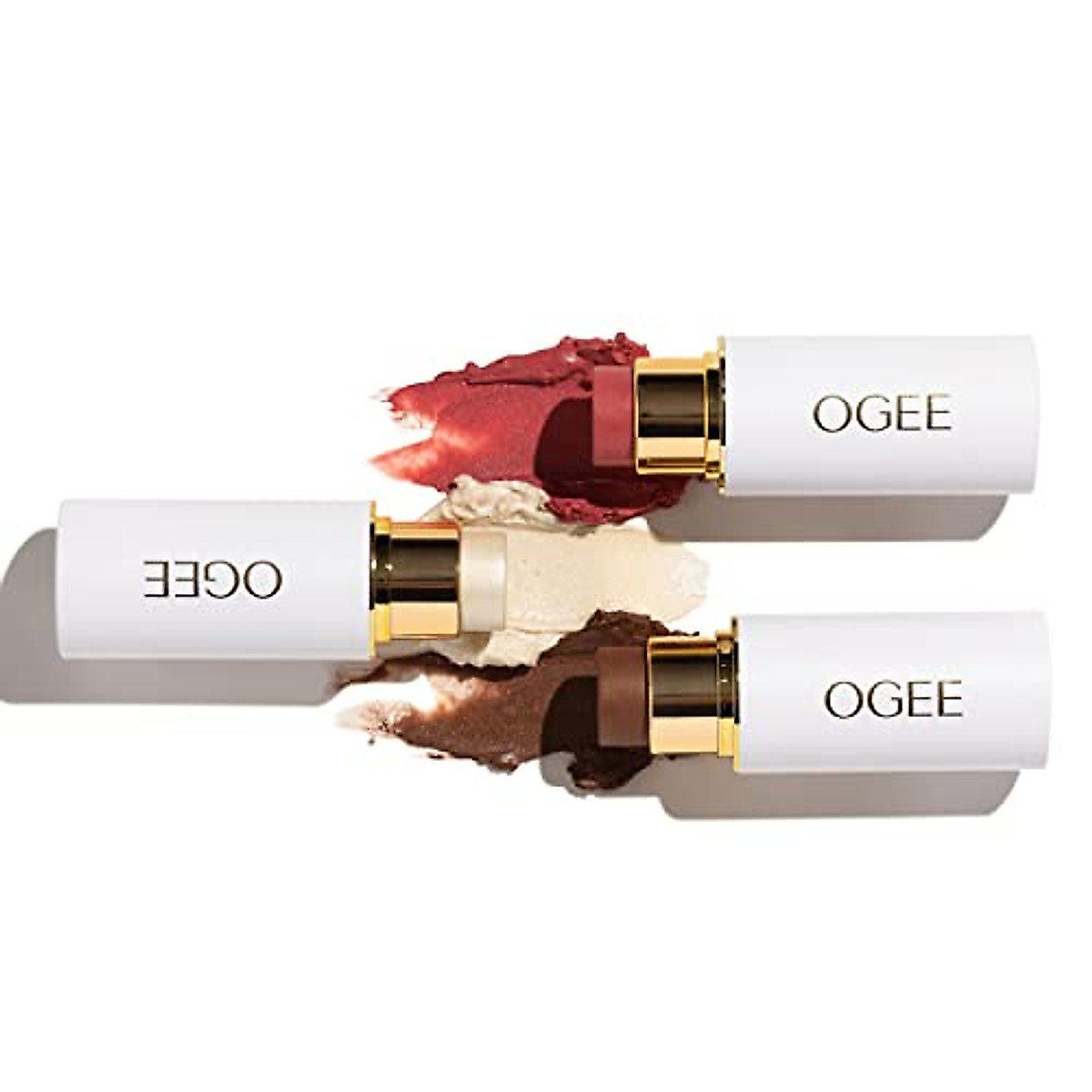 Ogee Sculpted Face Stick (TRIO) Crystal Contour Collection - Certified Organic Bronzer, Blush & Highlighter