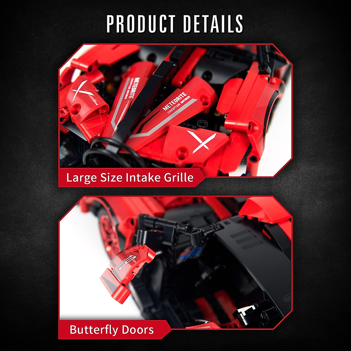 M Menbis Sports Car Apollo MOC Building Kit, Construction Toy, Adult/Teens Cars Building Model , 1:14 Realistic Sports Car Building Set for Boys Age 12-16 8-14 (1373 Pcs)