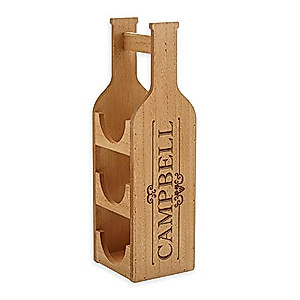 Let's Make Memories Personalized Decorative Wood Wine Bottle Display - Wine Country Decor - for Wine Lovers - Customize with Family Name