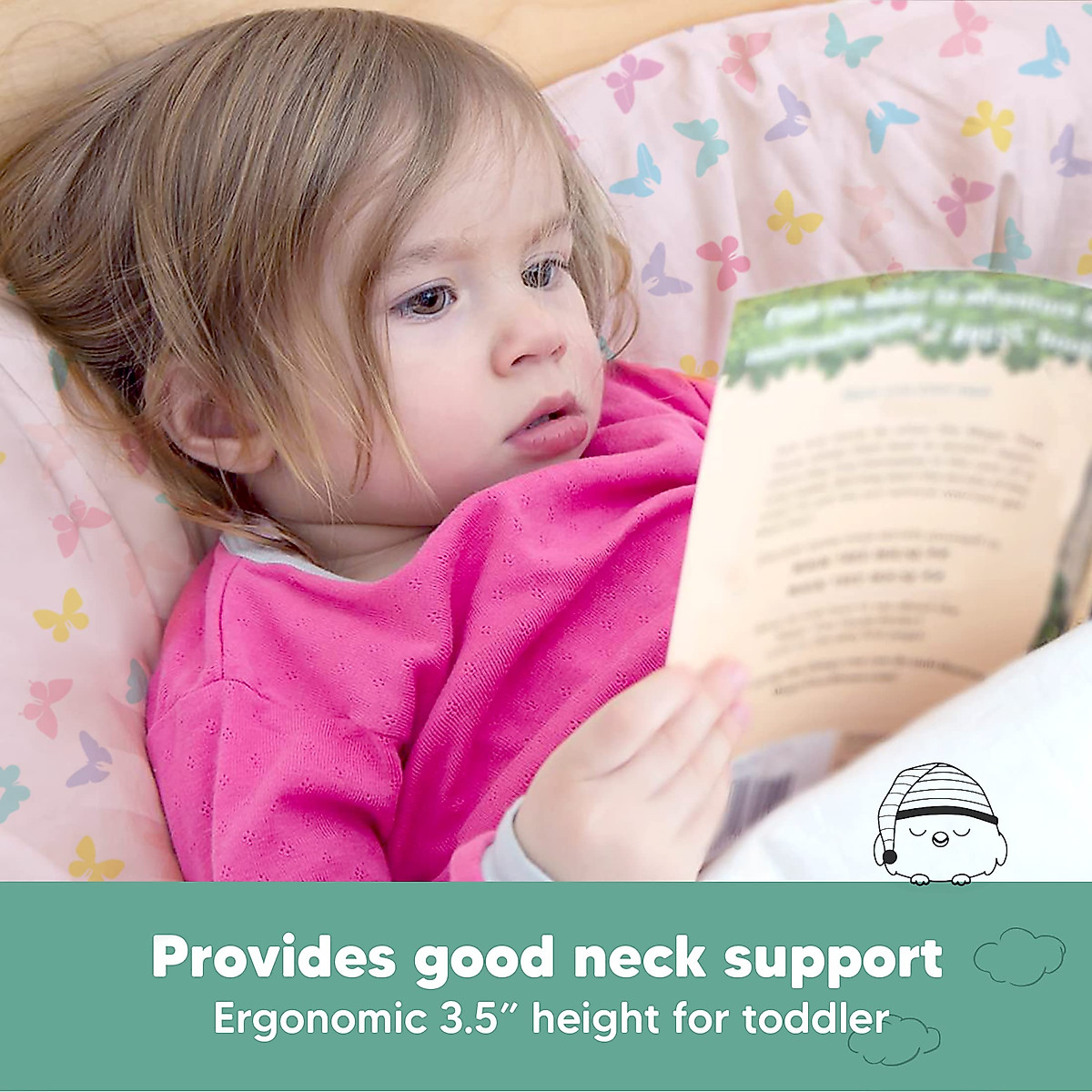 KeaBabies Toddler Pillow with Pillowcase and Toddler Pillow with Pillowcase, Jumbo 14X20-13X18 Soft Organic Cotton Toddler Pillows for Sleeping - Machine Washable Crib Pillow