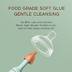 QIUXQIU Electric Bottle Brush Baby Bottle Brush Nipple Brush Straw Cleaner Brush,Rechargeable Battery Electric Baby Bottle Cleaner,for Pregnant Women and New Mom (Blue)