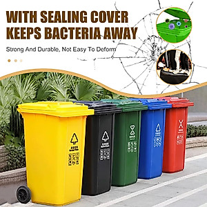 30L/50L/80L/100L/120L/240L Outdoor Garbage Cans With Lids And Wheels, 32 GAL Heavy-Duty Wheeled Trash Can With Lid, For Restaurants/Hospitals/Offices/Back Of House/Warehouses/Home(Red,30L)