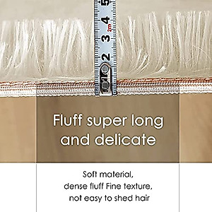 GumoHK 4x4 Soft White Round Rug for Bedroom Modern Fluffy Circle Carpet for Kids Girls Baby Room Shag Rug Indoor Shaggy Plush Circular Nursery Rugs Cute Cozy Area Rugs for Living Room