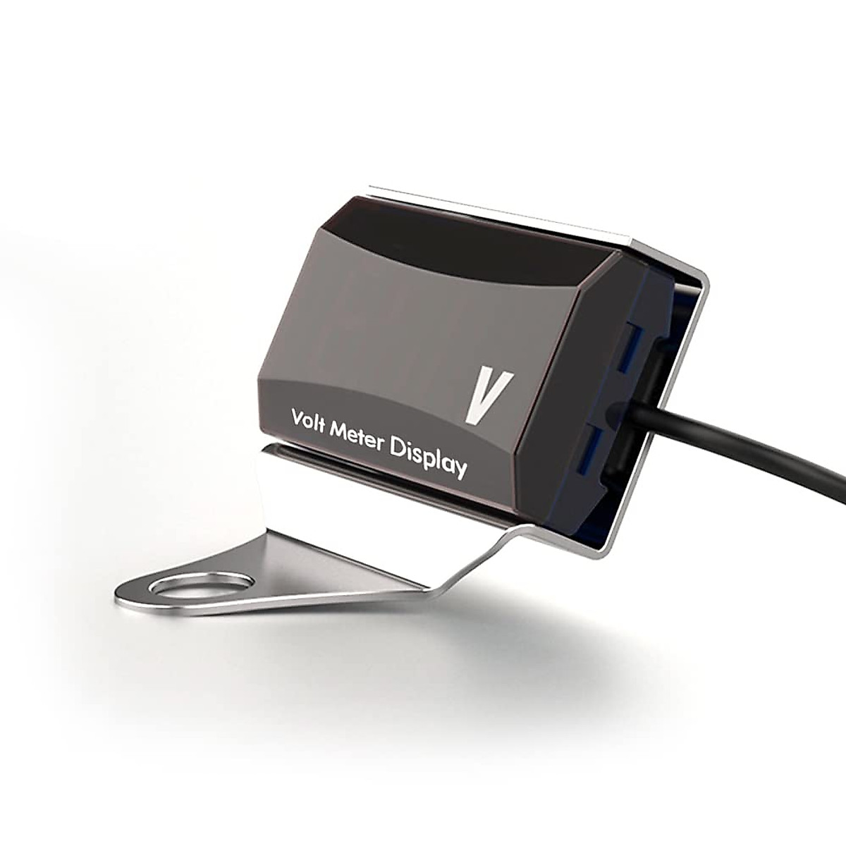 BUZHI Motorcycle Voltmeter,Motorcycle DC 10-150V Digital Voltmeter LED Display Waterproof Voltage Tester Battery Moniter Gauge with Bracket