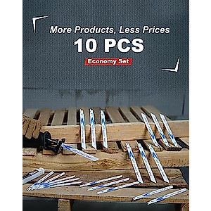 EZARC Reciprocating Saw Blade Special for Pallet Repair, 9-Inch Bi-Metal Sawzall Blades Set 10+14TPI for Nail Embedded Wood (10-Pack)