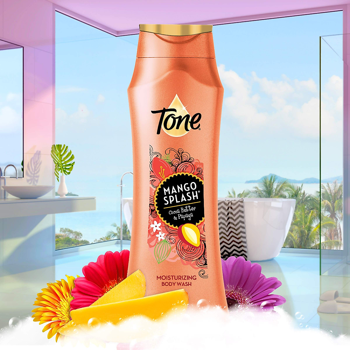 Tone Body Wash, Mango Splash,18 Fl Oz (Pack of 6)