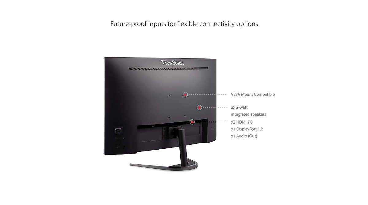 ViewSonic 27-Inch Curved Gaming Monitor 1440p 144Hz with FreeSync