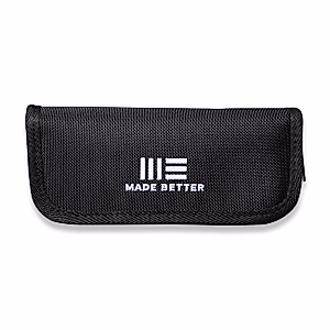 WeKnife Nylon Utility Knife Pouch - Compatible with 2 Knives for Carrying Folding Pocket Knives and Accessories - Includes A Polishing Cloth and Stickers WE-01 Black