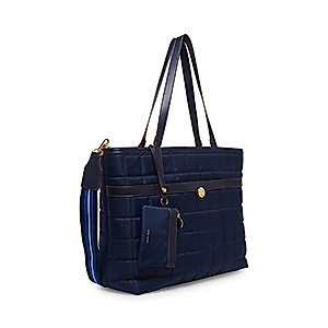 Anne Klein Womens Quilted Ak Tote nylon satchel, Distant Mountain/ Distant Mountain/ Navy- Blue, One Size US