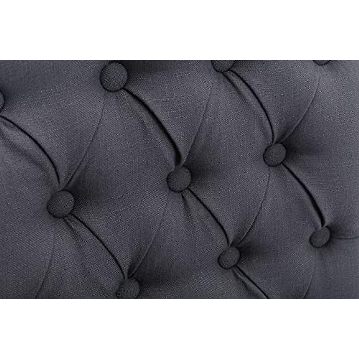 AMNOOL Linen Dining Chair Set of 2 Wooden Frame Tufted Upholstered Dining Chairs with Wooden Legs Desk Chair Side Chair High Back for Kitchen Dining Room Living Room Bedroom (Grey)