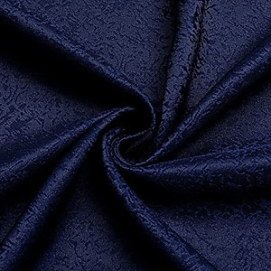 Wekwch Navy Blue Rectangle Jacquard Tablecloth Wrinkle Resistant Fabric Table Cloth for Parties Kitchen Dinning and Outdoor Use 60 Inch by 84 Inch