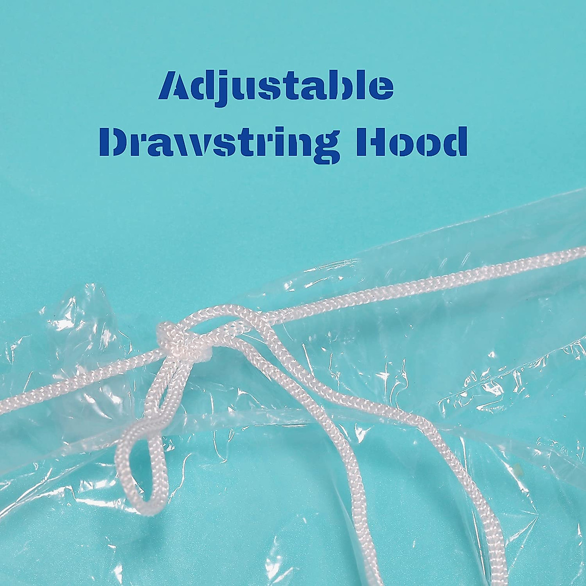 SANXINHT 5 Pack Rain Poncho Set Colorful Disposable Rain Poncho for Adults with Drawstring Hood and Sleeves(Clear)