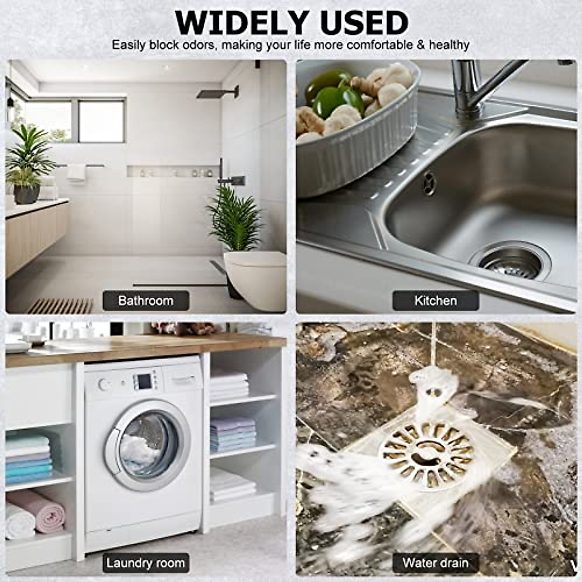 IMIKEYA 2PCS Shower Floor Drain Backflow Preventer Sewer Core Anti-Odor Plug for Kitchen Bathroom 2.56x2.16x1.42inch