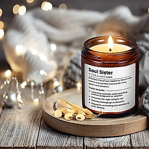 Soul Sister Gifts for Women, Soul Sister Candle, Best Friend Candles for Women, Funny Unique Birthday Gifts for Female Best Friends Coworkers Classmates Bestie, Lavender Scented Candle Home Decor