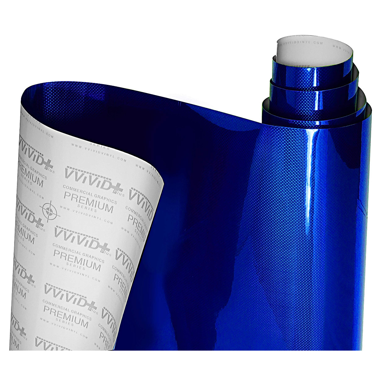 VViViD+ Holographic Chrome Weave Carbon High-Gloss Vinyl Car Wrap (1ft x 5ft, Blue)