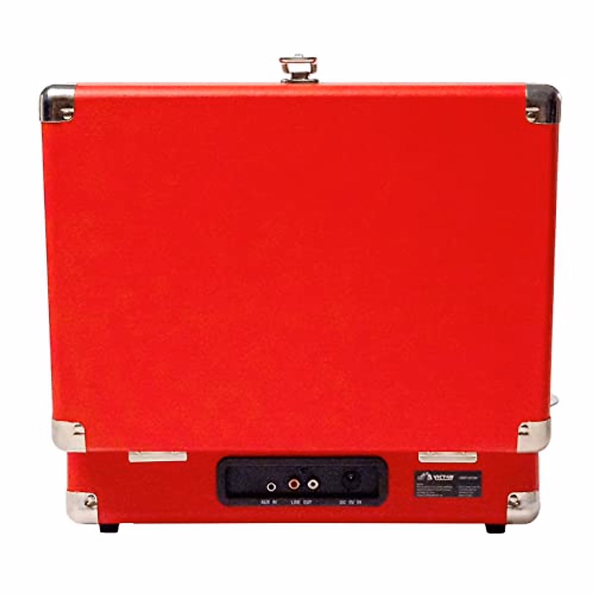 VICTOR Metro 3-Speed Portable Suitcase Turntable Record Player with Dual Bluetooth in & Out and Built-in Stereo Speakers, Red