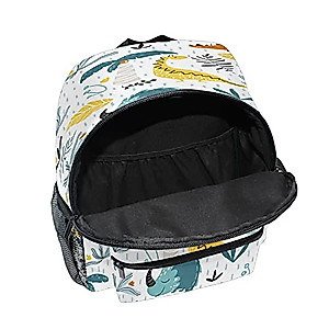 senya Yellow Cute Dinosaurs Kids Backpack with Chest Clip, Toddler Schoolbag Preschool Bag for Girls Boys One Size