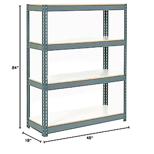 Global Industrial Extra Heavy Duty Shelving 48Wx18Dx84H 7 Shelves 1500 lbs. Cap. Per Shelf GRY