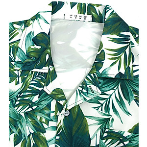 ELETOP Men's Hawaiian Shirt Quick Dry Tropical Aloha Shirts Floral Print Beach Party Casual Shirts Green F039 XXL