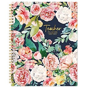 Teacher Planner 2023-2024 - 2023-2024 Teacher Planner, Academic Planner 2023-2024 from July 2023 to June 2024, 8" x 10", Teacher Lesson Plan Book with Quotes, Strong Twin-wire Binding - Floral
