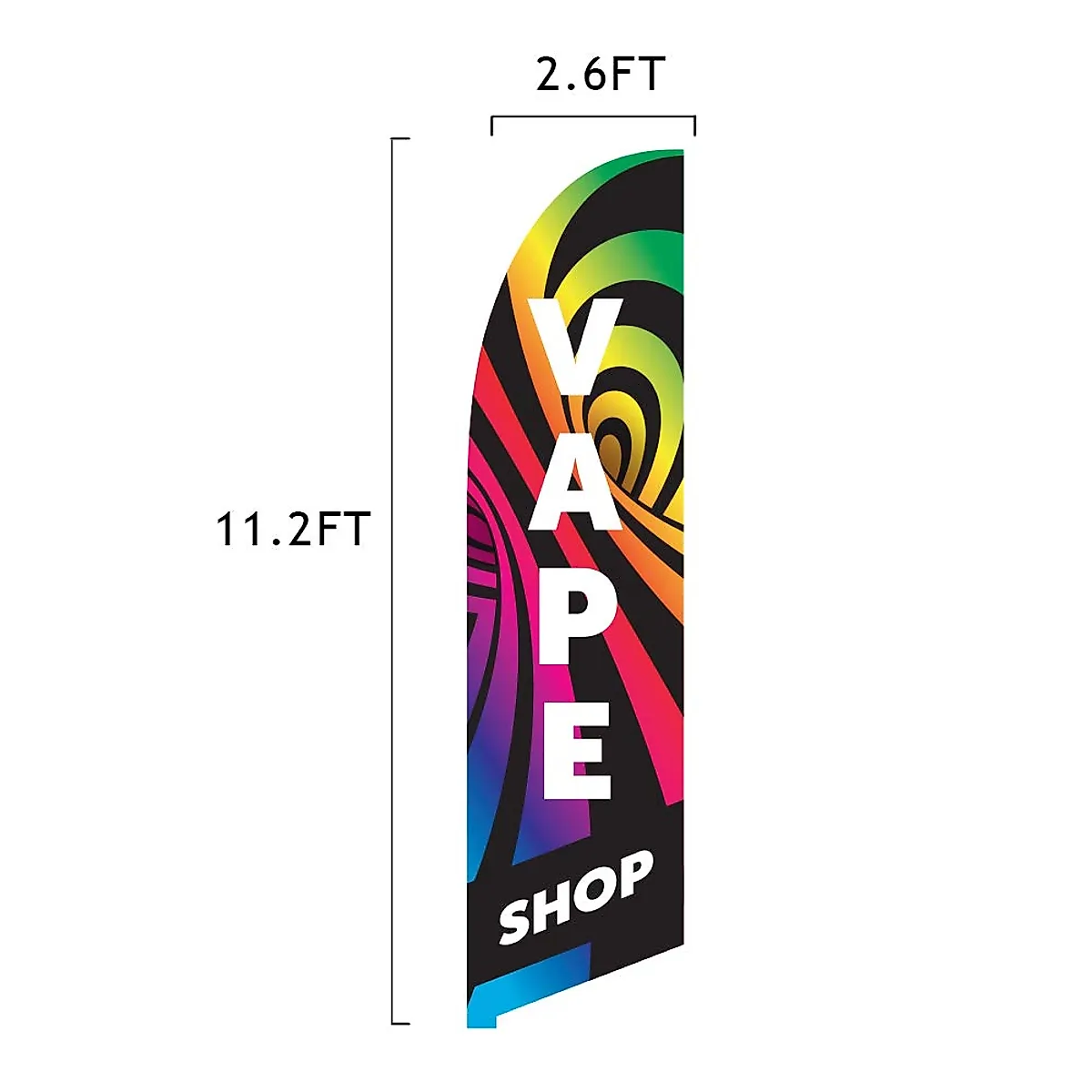 Vispronet Vape Shop Feather Flag Kit – 13.5ft Swooper Flag Pole Set, Cross Base & Weight Bag for Businesses, Polyester Feather Banner Flag for Businesses & Storefronts, Printed in the USA
