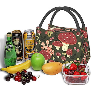 Reusable Insulated Watercolor Mushrooms Lunch Box Tote Box Meal Prep For Men & Women Work Picnic Or Travel