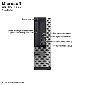 Dell Optiplex 9010 Small Form Factor Desktop PC, Intel Core i3-3220 3.30GHz, 16G DDR3, 500G, DVDRW, WiFi, BT, DP, VGA, Windows 10 Pro 64 Bit-Multi-Language Supports English/Spanish/French (Renewed)