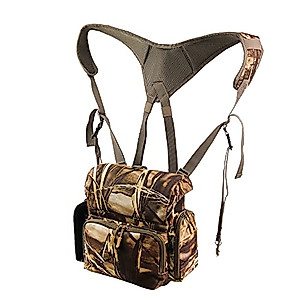 MDSTOP Binocular Harness, Bino Harness Chest Pack with Rangefinder Pouch, Bino Straps Secure Your Binoculars, Holds rangefinders, Phones, Bullets etc, for Bird Watching, Hunting, Travel, Sports