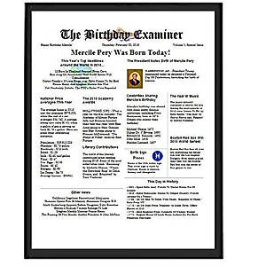 Historical Customized Personal Birthday Examiner Newspaper Chronical Art Print for the Day You Were Born from 1900 to 2020