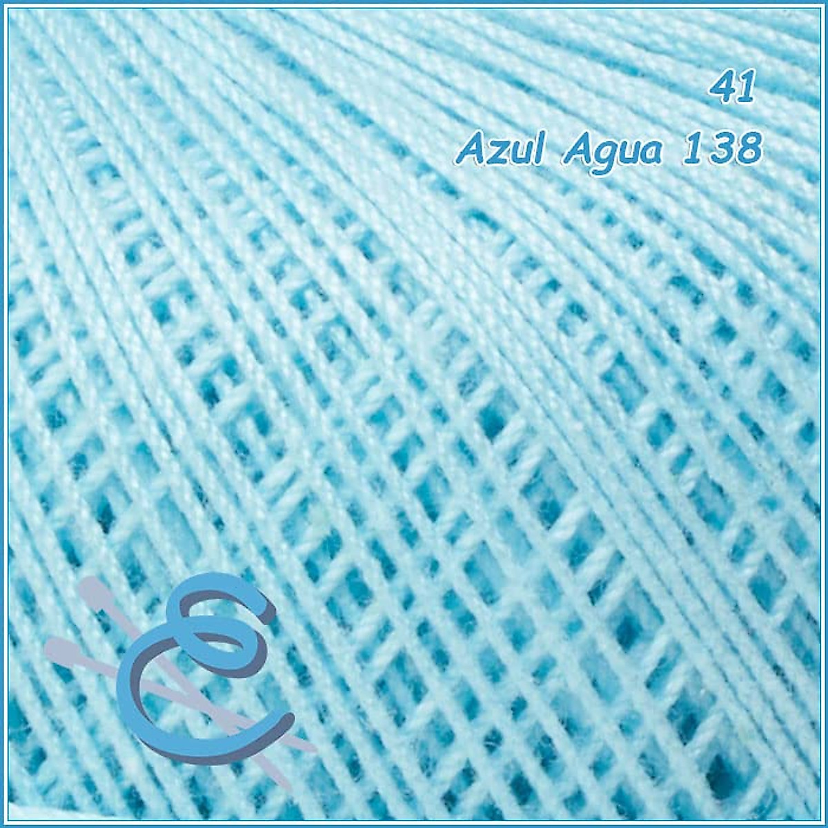 Crochet OMEGA NO.10 [30grs] - 100% Mercerized Cotton Yarn for Fine Crochet - Color 41-Aqua Blue 138