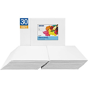 FIXSMITH Canvas for Painting, 8x10 Inch Canvas Boards, Super Value 30 Pack White Blank Canvas Panels, 100% Cotton Primed, Painting Art Supplies for Professionals, Hobby Painters, Students & Kids