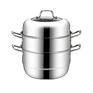 3-Tier/Layer Steam Cooker Pot, Kitchen Multi-function Steam Pot, For Induction Cooker Gas Stove Steam Pot(28cm 2 layer)