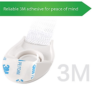 Child Safety Strap Locks (5 Pack) for Proofing Fridge, Cabinets, Drawers, Dishwasher, Toilet, 3M Adhesive No Drilling or Magnets for Furniture Kitchen Ovens Toilet Seats