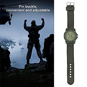 Men's Nylon Watches, 4 Colors Electronic Analog Wrist Watch Round Nylon Strap Military Wristwatch(4#)