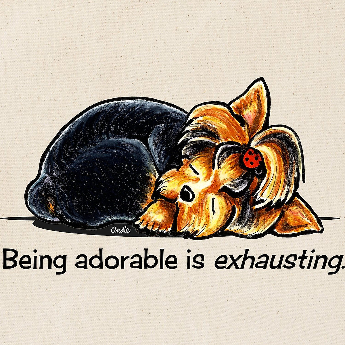 CafePress Yorkie Being Adorable Tote Bag Canvas Tote Shopping Bag