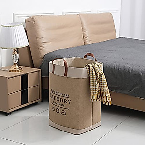 Mantto Large Laundry Basket Hamper Freestanding Laundry Hamper Collapsible Tall Clothes Hamper Storage Basket Foldable Laundry Basket Organizer for Laundry Bedroom Bathroom Toys 75L