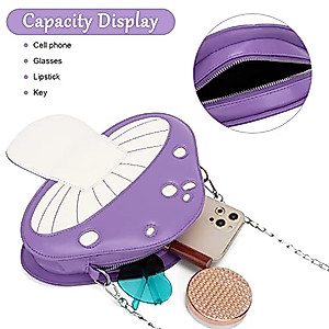 LUI SUI Women Unique Cute Mushroom Shaped Crossbody Purse Bags Small Shoulder Bags for Teen Girls