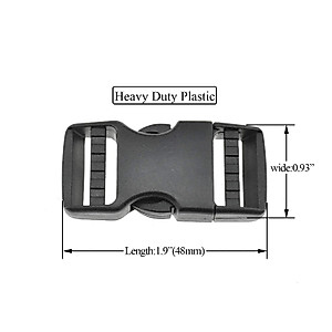 SGH Pro Quick Side Release Buckles 0.75' Wide Dual Adjustable Clips Snaps No Sewing Heavy Duty Plastic 7 Pack Replacement for Nylon Strap Webbing Survival Paracord Backpack Fanny Pack Waist Strap