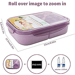 MISS BIG Lunch Box Kids,Ideal Leak Proof Lunch Containers, Mom’s Choice No BPAs and No Chemical Dyes Bento Box for Kids,Microwave and Dishwasher Safe Lunch Box (Purple M)