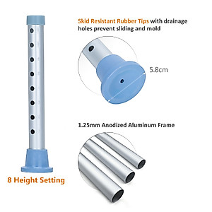 OasisSpace Shower Chair with Back, Heavy Duty Adjustable Shower Seat Stool - Medical Tool Free Anti-Slip Bathtub Seat Bench Lightweight and Durable for Elderly, Senior, Handicap, Disabled