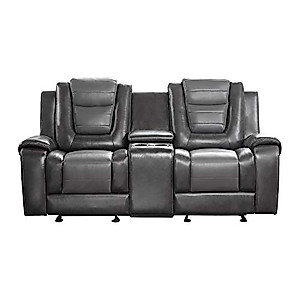 Lexicon Hawthorne Manual Double Glider Reclining Loveseat, Two-Tone Gray