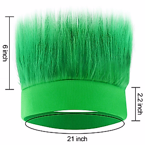 Sunshane 2 Pack Hairy Headband Crazy Hair Wigs for Mardi Gras Cosplay Sports Party and Spirit Day Accessory (Green)