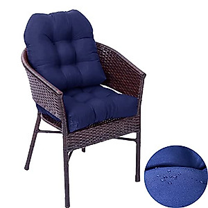GPPSUNGD Rocking Chair Cushion Set 2 Pack U Shape Patio Seat Cushions Soft Thickened Indoor/Outdoor Patio Chaise Lounger Cushion 18.9 x 18.9 Inch (Navy)