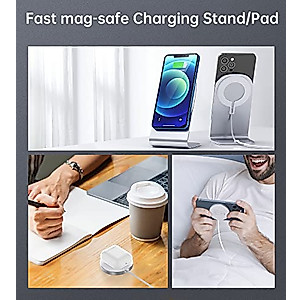 Magnetic Wireless Charger for Apple Series, Mag-Safe Charger Stand 15W Fast Wireless Charging Stand/Pad+5ft USB-C Cable for iPhone 14 13 12 Pro Max Mini, Airpods(with 20W USB-C PD Adapter)Mag Chargers