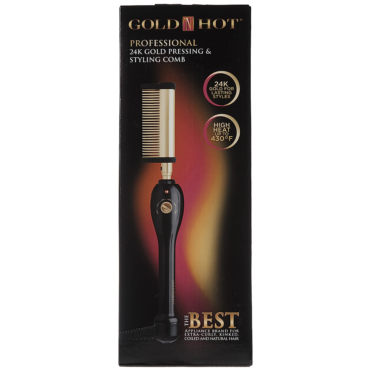 Gold N Hot Professional Styling Comb with Mtr (Multi-Temp Regulator) 200F - 430F